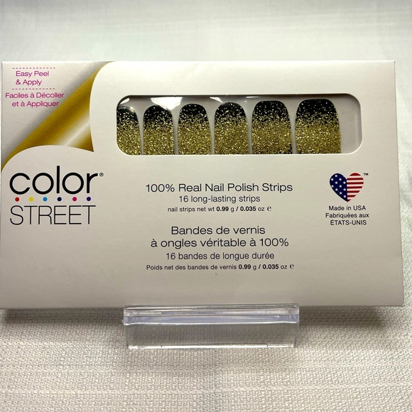 Color Street | Makeup | Nwt Goldblack Tipped Glitter Color Street Nail ...